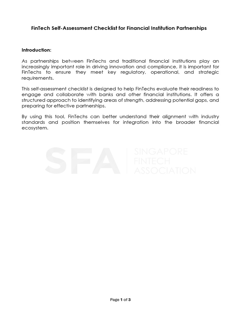 FinTech Compliance Self-Assessment Guide | PDF | Regulatory Compliance ...