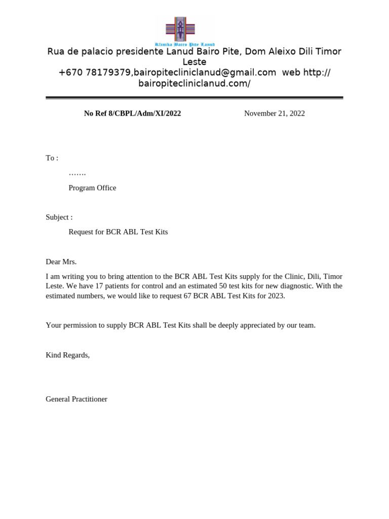 Request for BCR ABL Test Kits 2023 | PDF