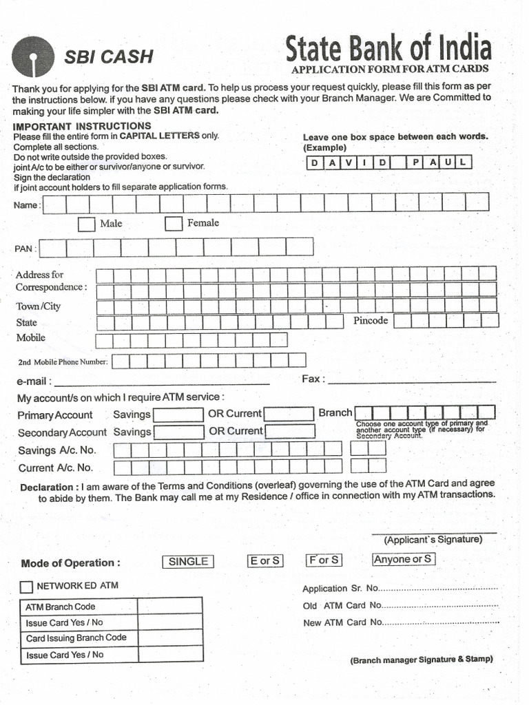 ATM From | PDF