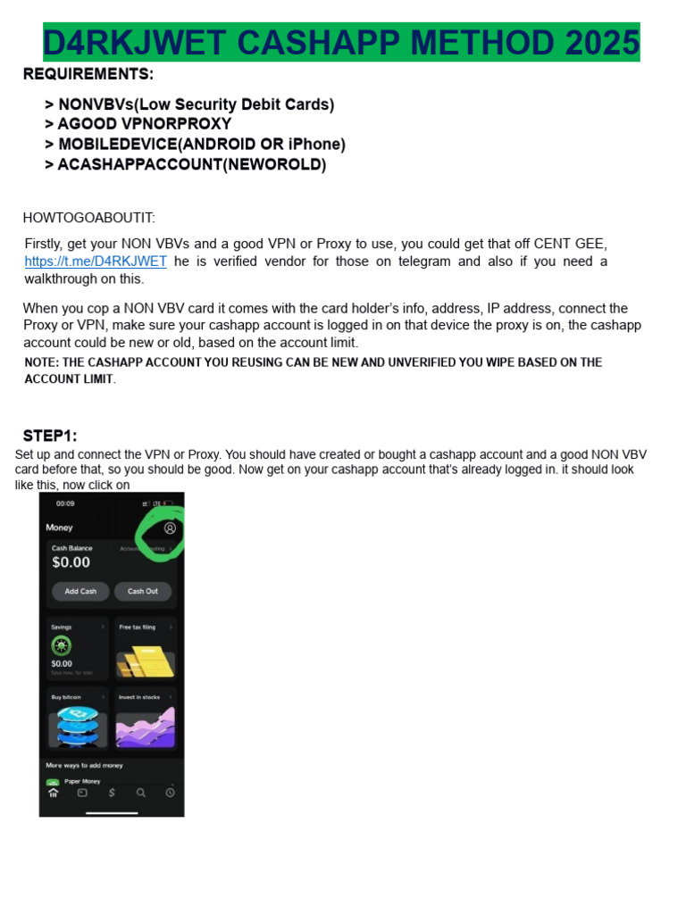 CashApp Method for 2025: Step-by-Step Guide | PDF | World Wide Web ...