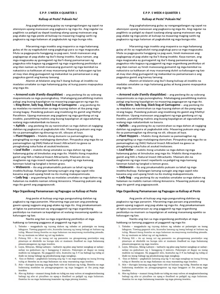 Epp5 Week 4 Q1 | PDF