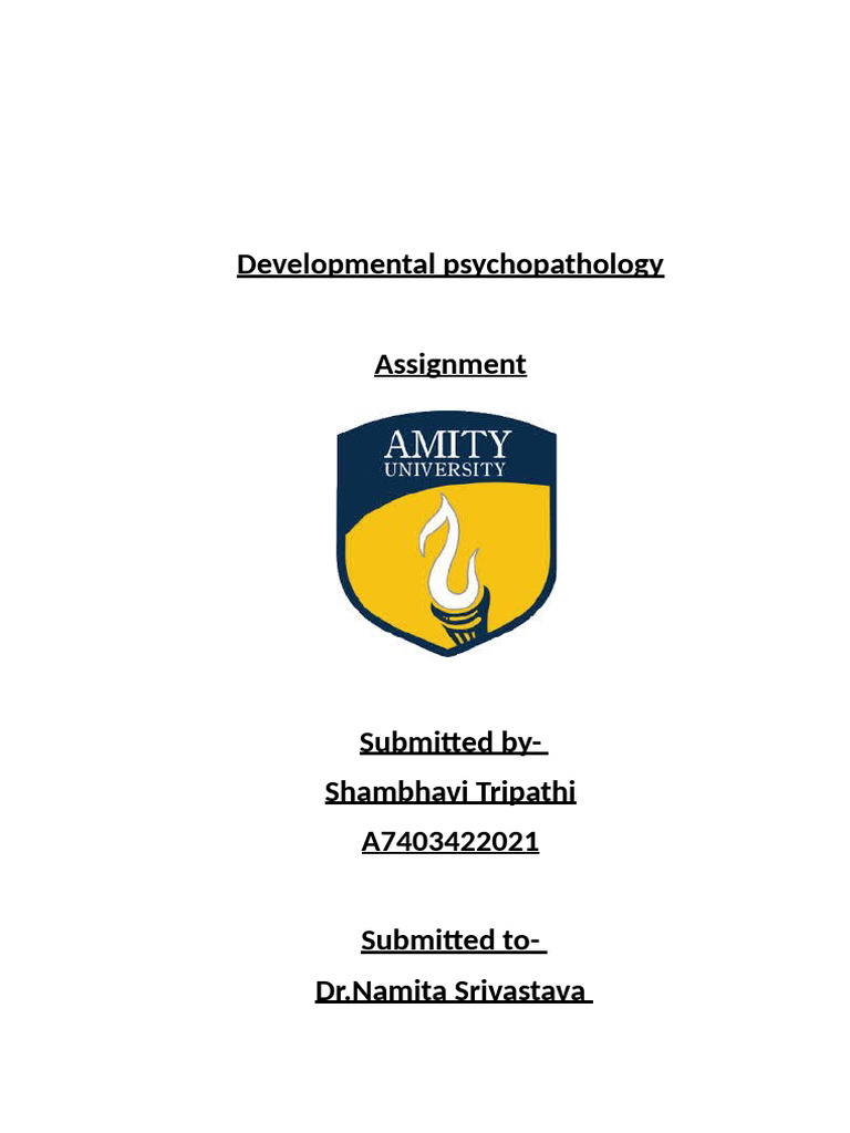 Developmental Assignment | PDF | Autism | Asperger Syndrome