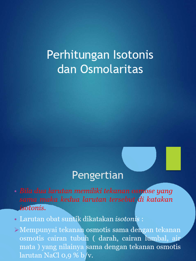 3. Perhitungan Isotonis | PDF