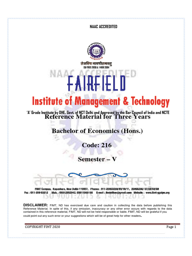 Baeco V Sem | PDF | Capital Market | Economics