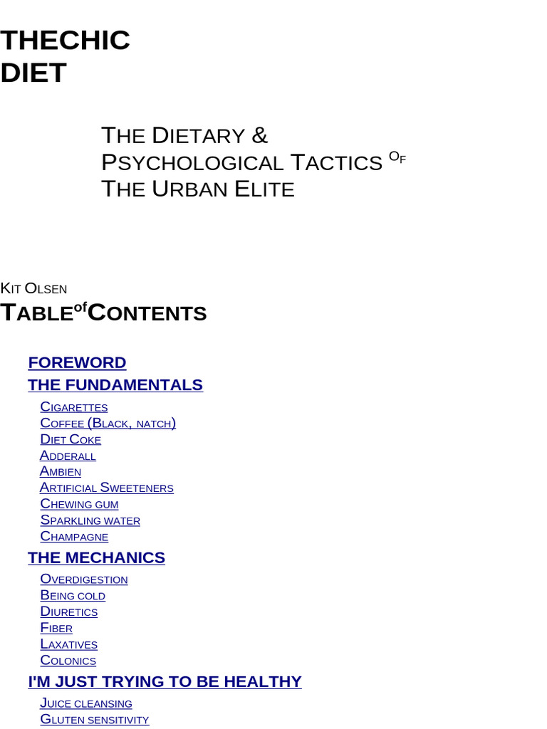 The Chic Diet - Kit Olsen | PDF | Sugar Substitute