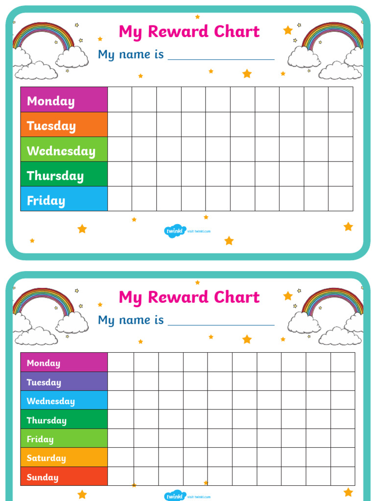 T M 878 My Reward Chart Rainbows Ver 1 | PDF