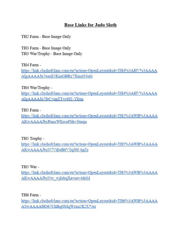 Base Links For Judo Sloth | PDF