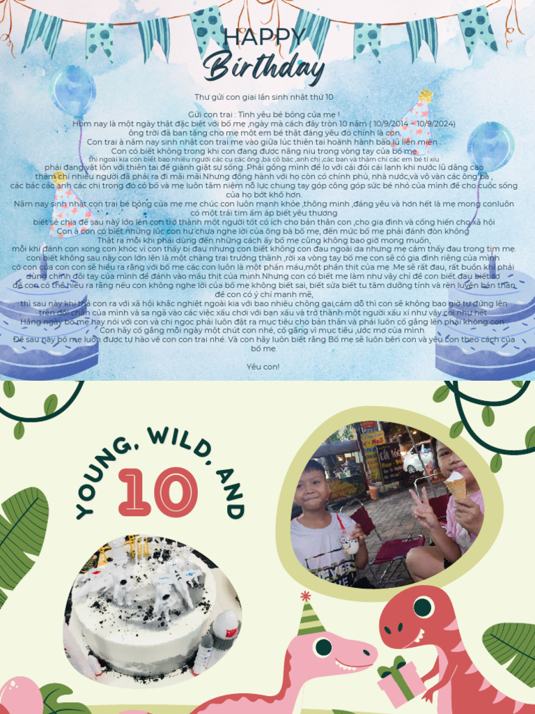 Blue Watercolor Happy Birthday Card Landscape | PDF