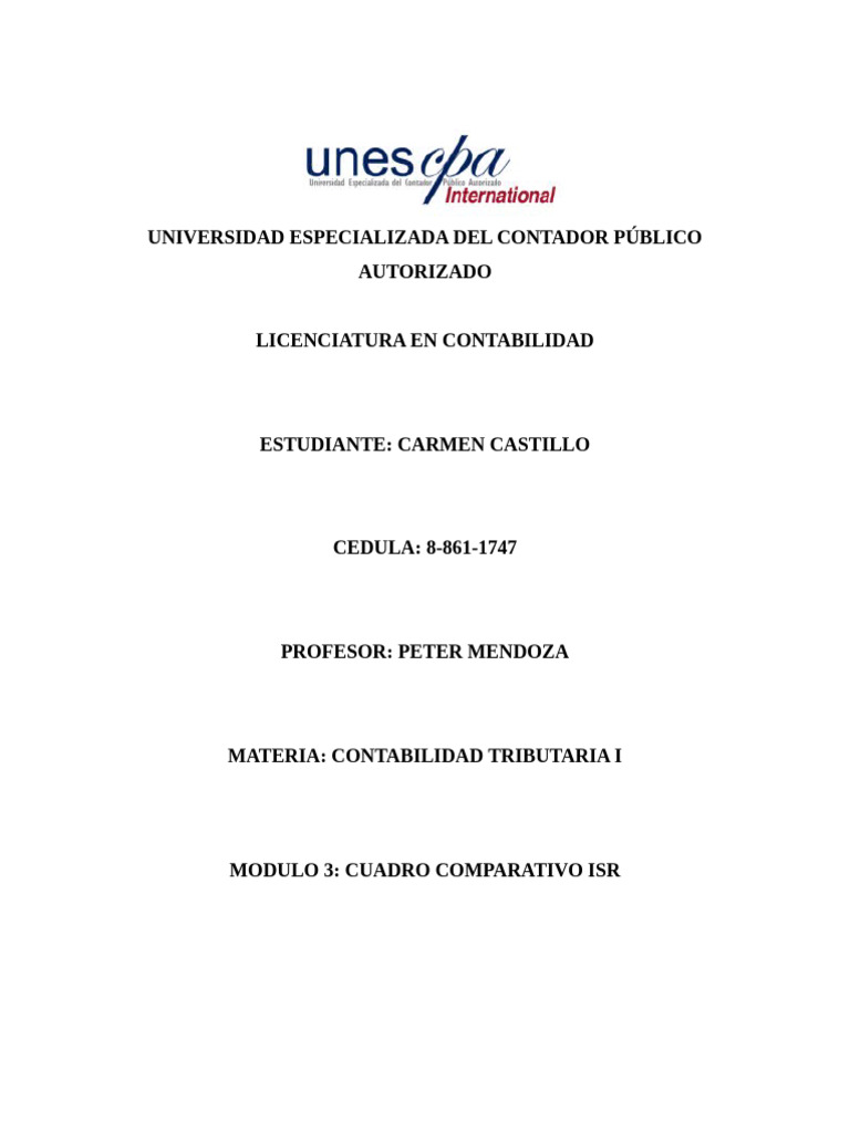 Comparativa ISR 1941 vs Actualidad | PDF | Impuesto sobre la renta ...