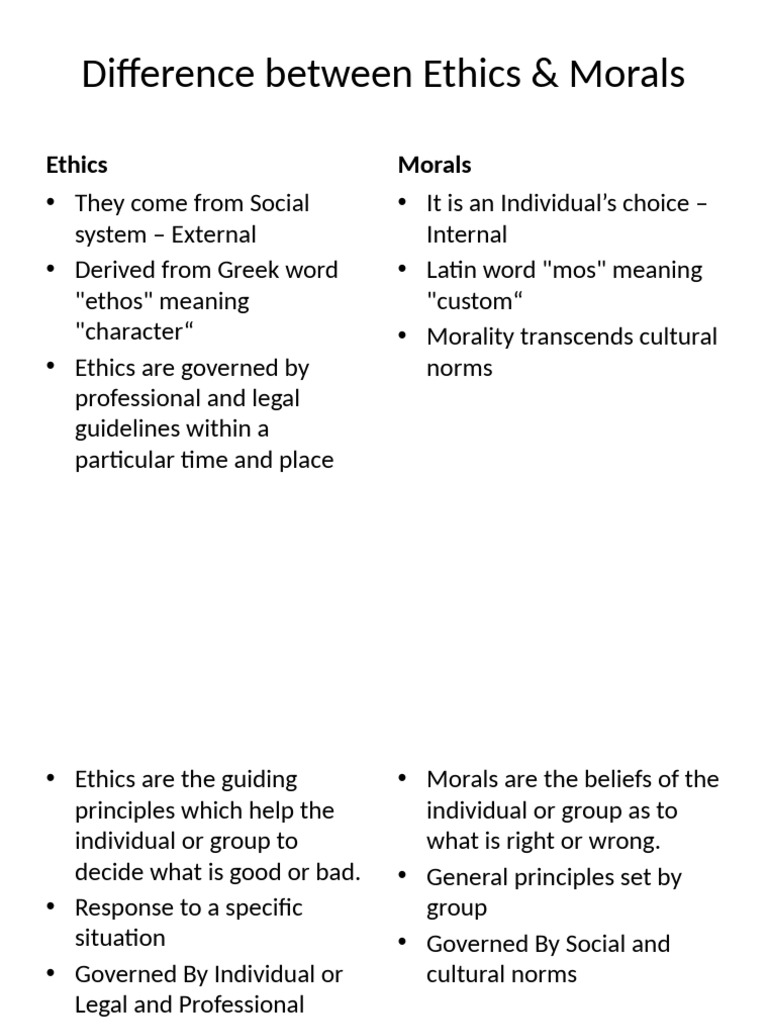 Ethics and Morals | PDF