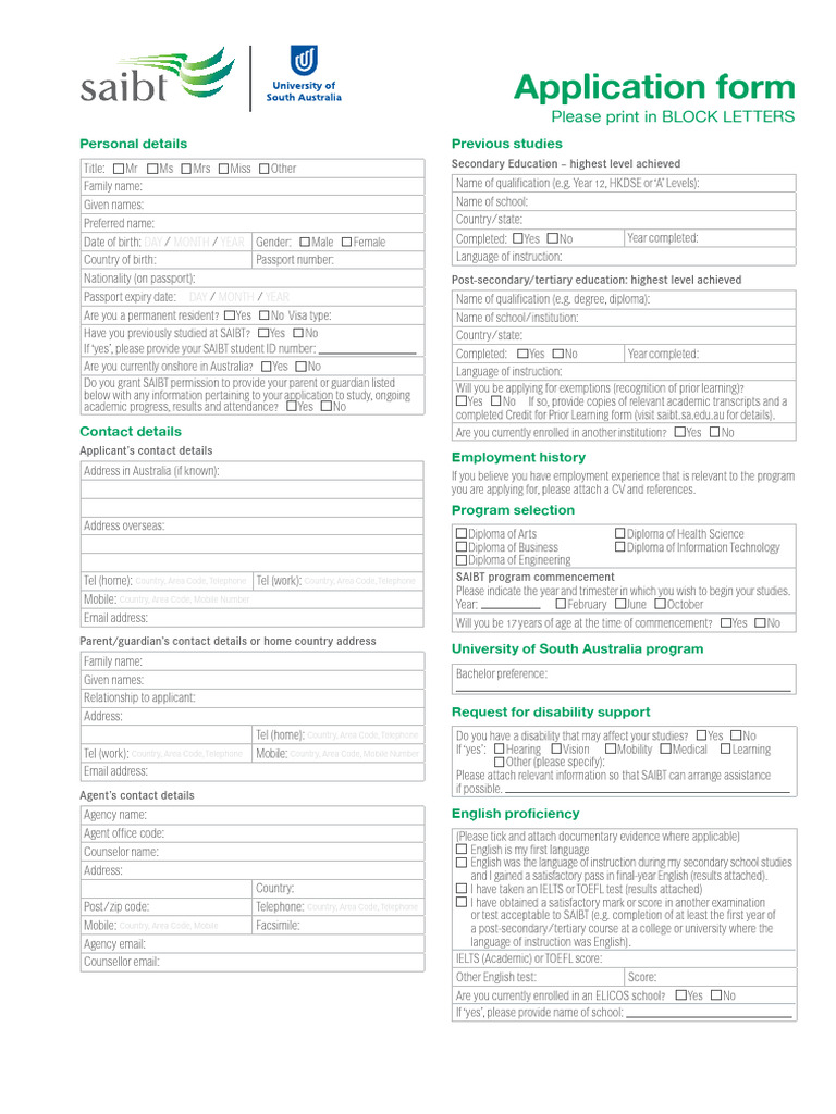 1715945999622-SAIBT - Application Form | PDF | Travel Visa | Passport