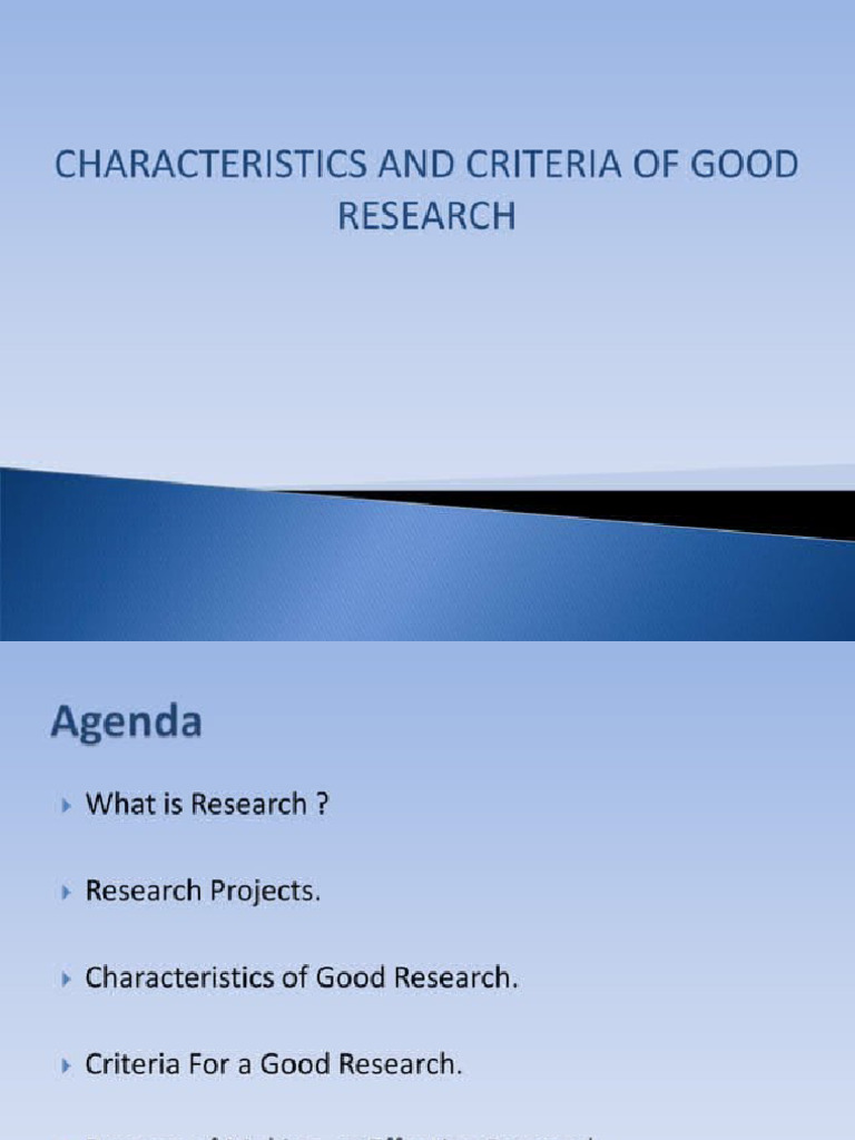 Characteristics of Good Research | PDF