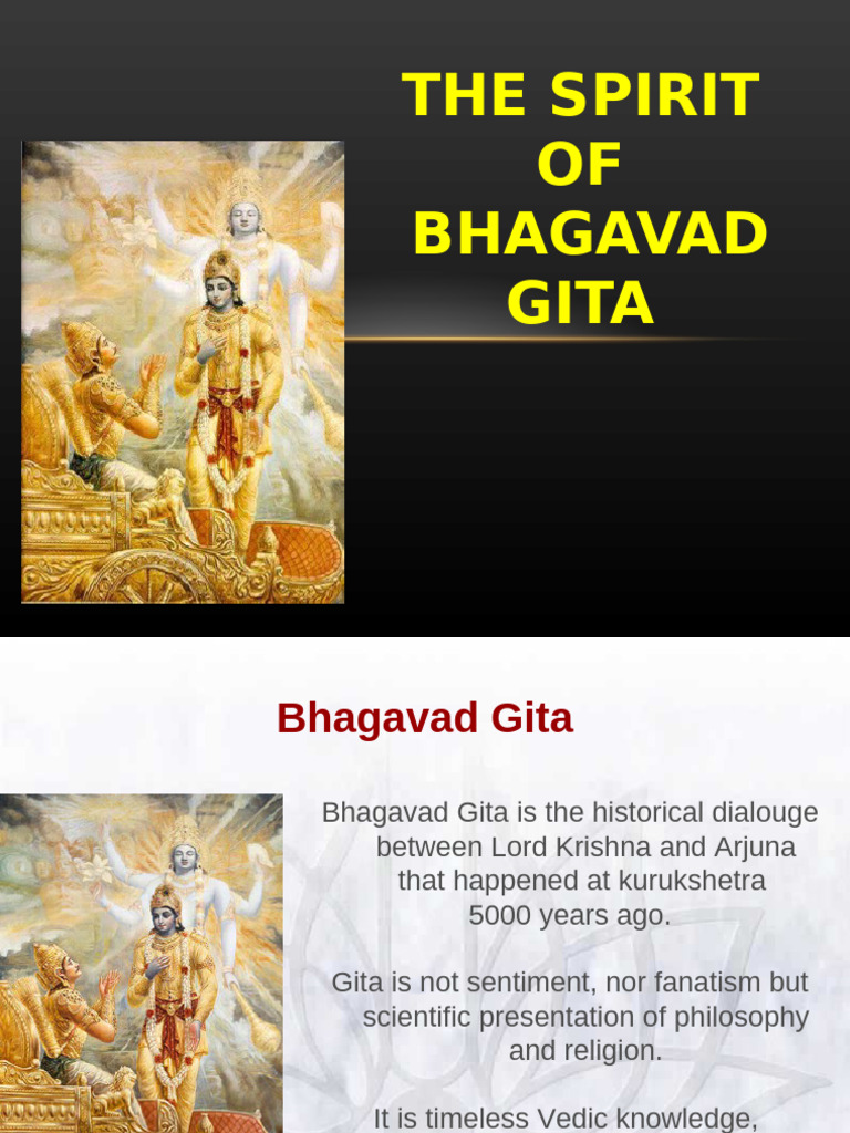 Ch1 The Spirit of The Bhgavad Gita | PDF | Bhagavad Gita | Vedas