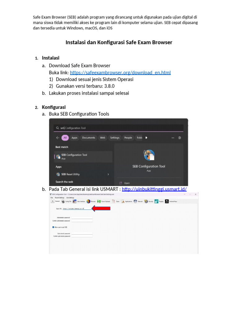 Instalasi Dan Konfigurasi Safe Exam Browser | PDF