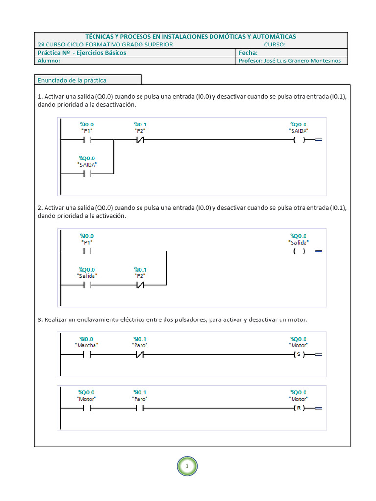 Ejercicios Basicos TIA Portal | PDF | Informática | Ingeniería Informática