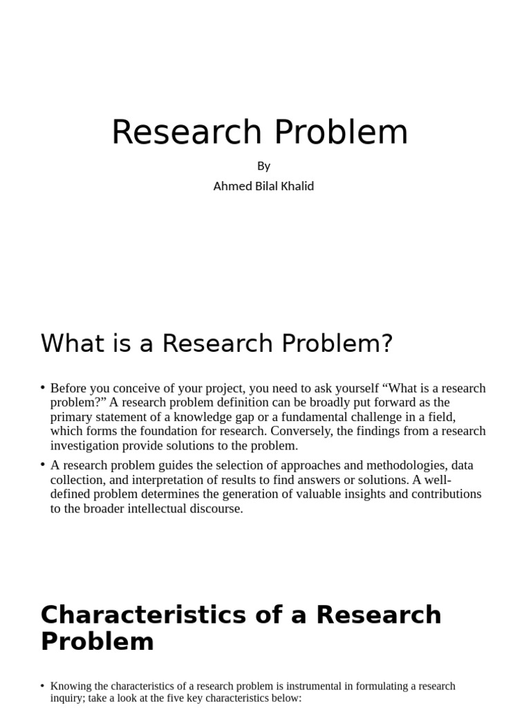 Research Problem Presentation | PDF | Methodology | Theory