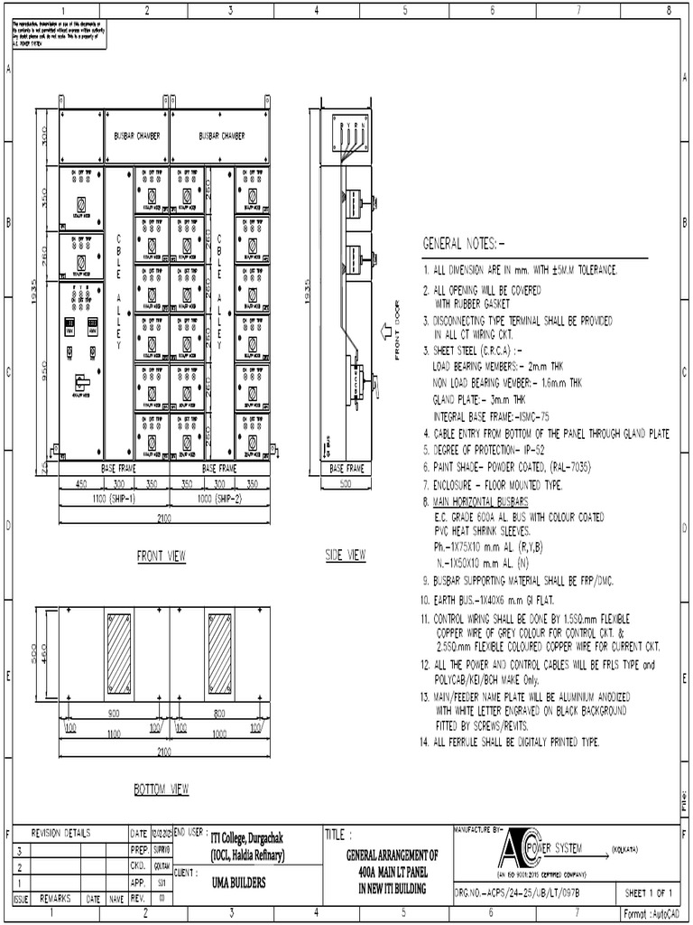 400A MAIN LT PANEL IN NEW ITI BUILDING | PDF