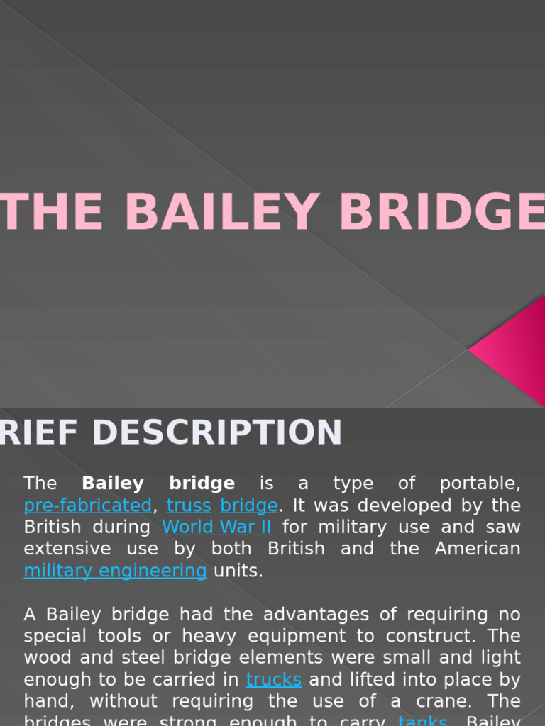Overview of the Bailey Bridge | PDF