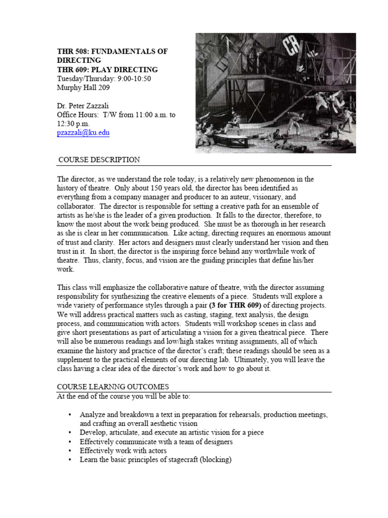 Peter Zazzali Fundamentals of Directing - Play Directing | PDF | Theatre