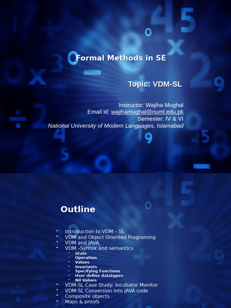 Master Slides - VDM-SL - Formal Methods in SE | PDF | Function (Mathematics) | Data Type