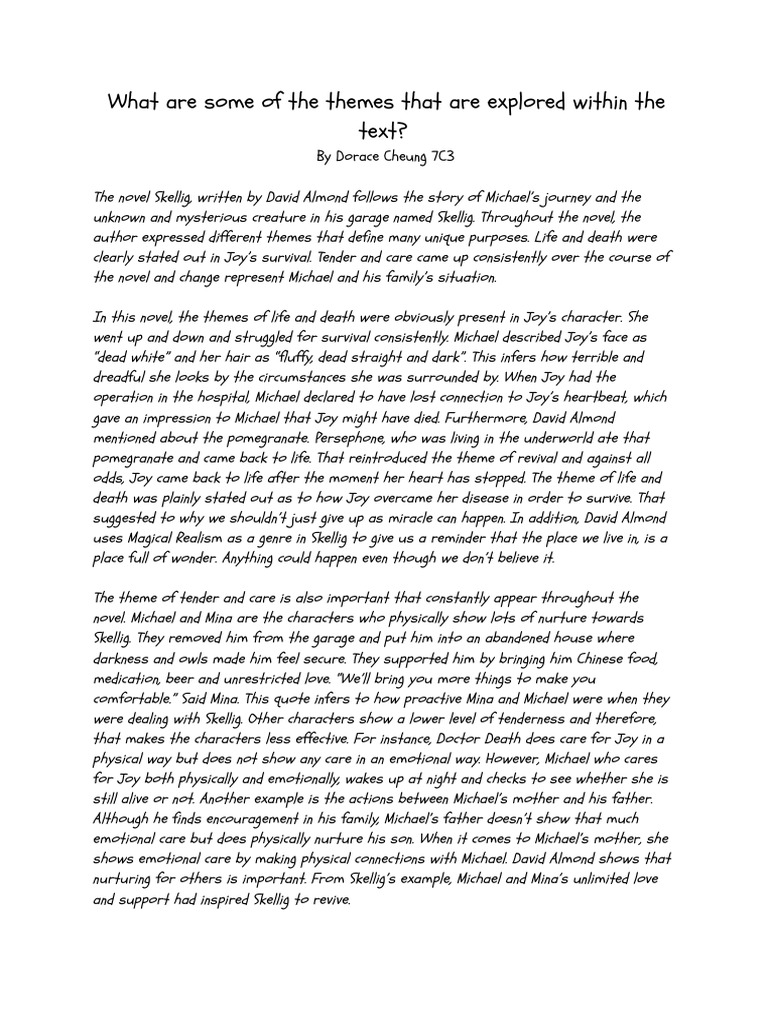 Themes of Life, Death, and Change in Skellig | PDF
