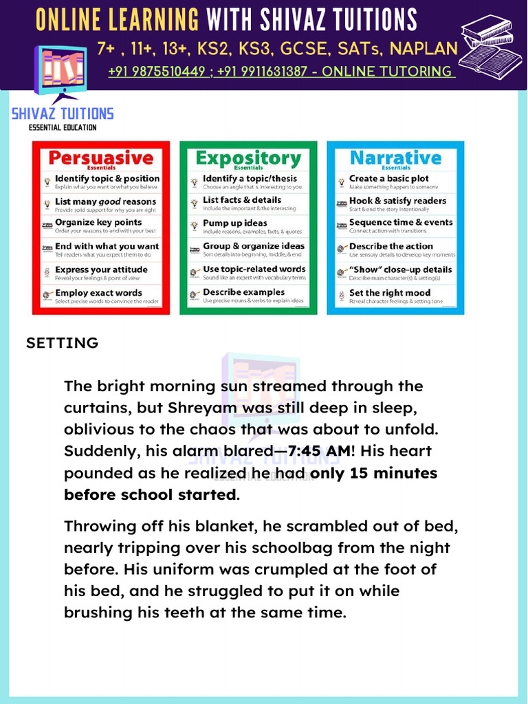Shreyam's Morning Rush to School | PDF