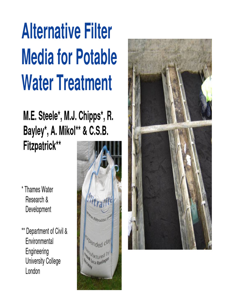 Alternative Filter Media For Potable Water Treatment | PDF | Filtration ...