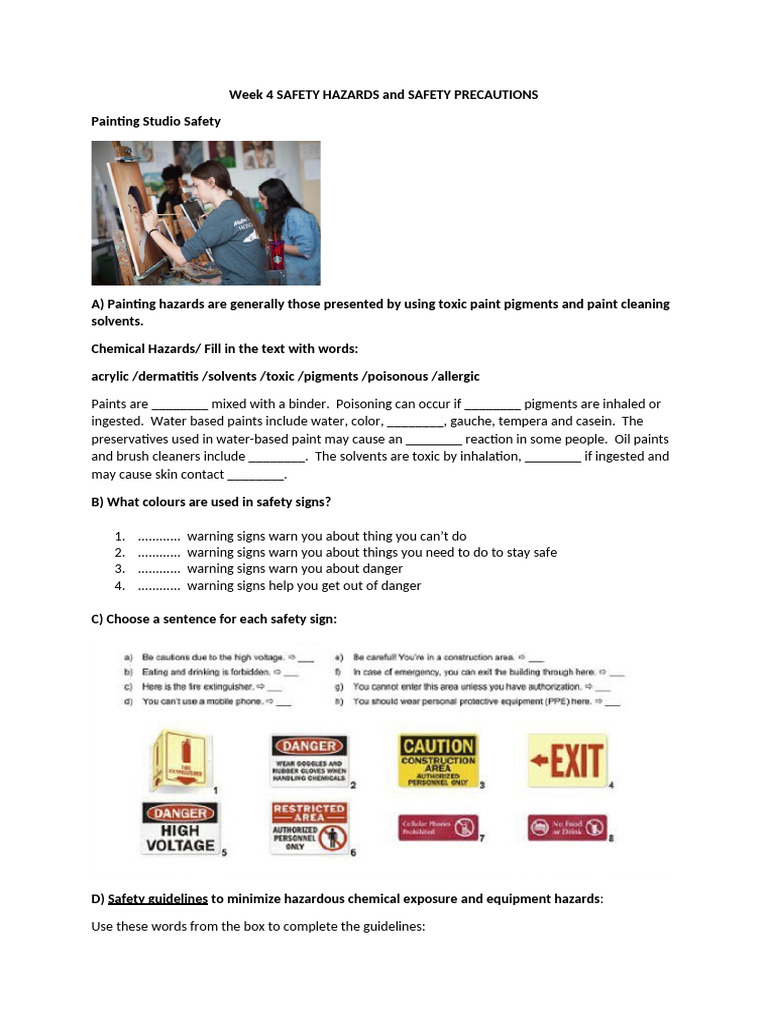 Painting Safety Hazards and Precautions | PDF | Paint | Toxicity
