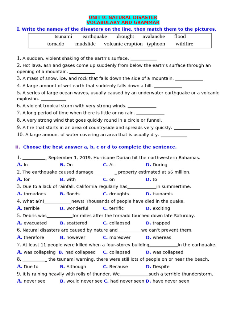 Unit 9: Understanding Natural Disasters | PDF | Tsunami | Natural Disasters