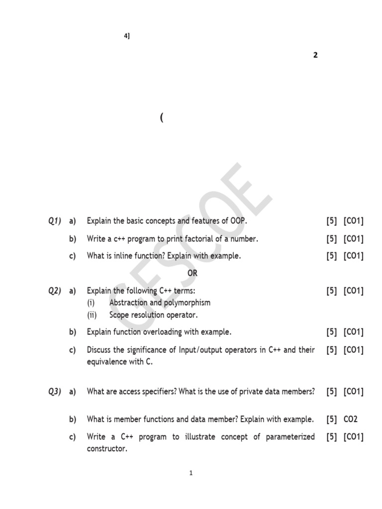 Paper OOP Insem | PDF