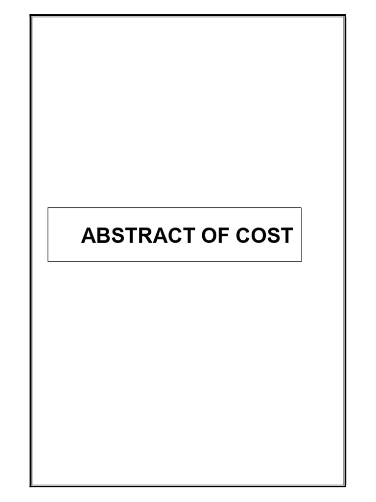 Abstract Cost | PDF