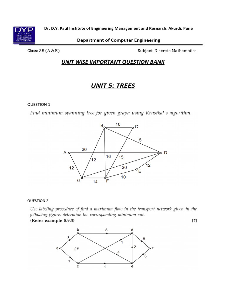 DM Unit Wise Important Question by VP | PDF | Group (Mathematics ...