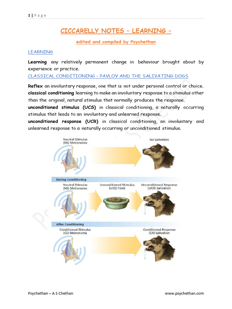 Classical Conditioning Concepts Explained | PDF | Classical Conditioning | Reinforcement