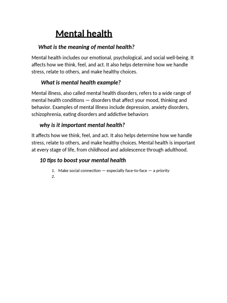 Understanding Mental Health Basics | PDF