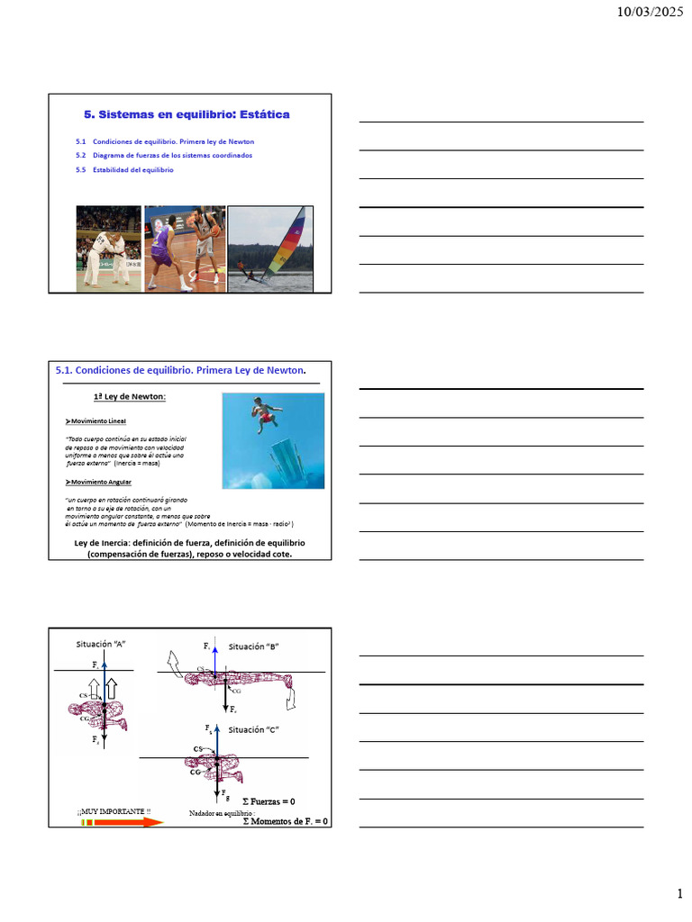 Capitulo 5. - Estática - 2025 | PDF | Fuerza | Las leyes del movimiento de Newton