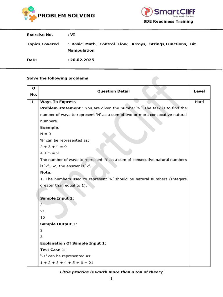 Hands-on_Problem Solving - Day 06 (2) | PDF | Numbers | Theoretical Computer Science