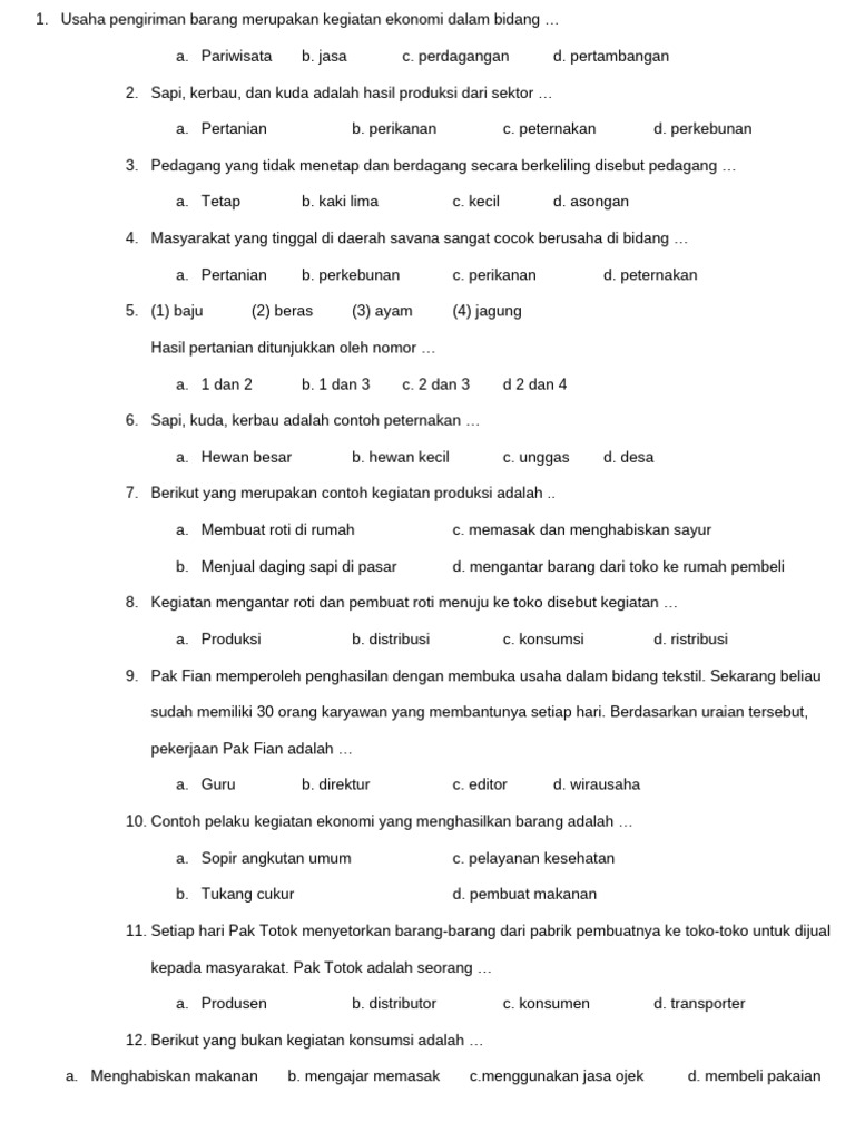 Soal Ips Kelas 5 - Tema 1 & 2 | PDF