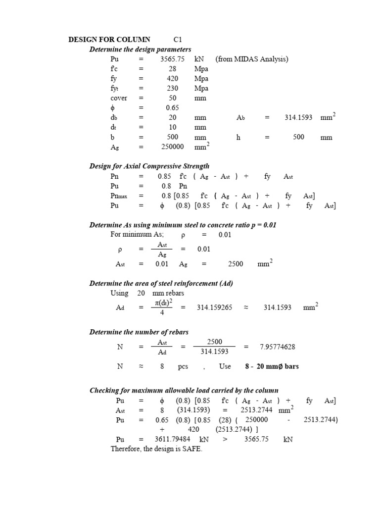 Steel Manual Computation | PDF | Reinforced Concrete | Composite Material