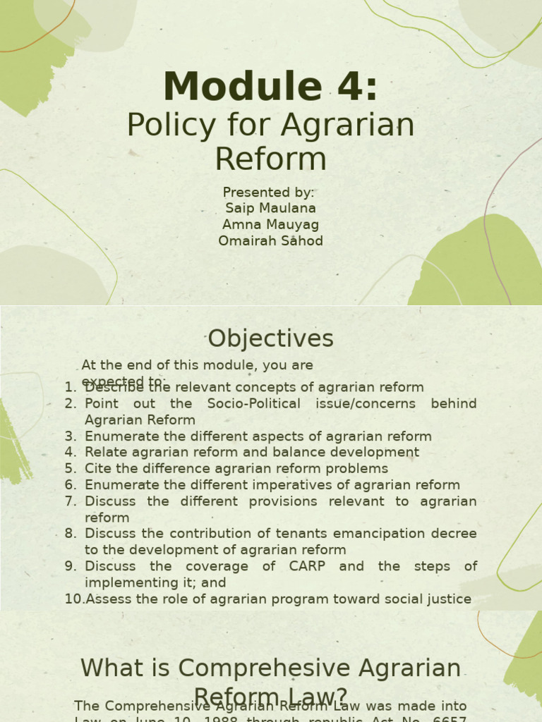 Agrarian Reform Policy Overview | PDF | Planets | Solar System