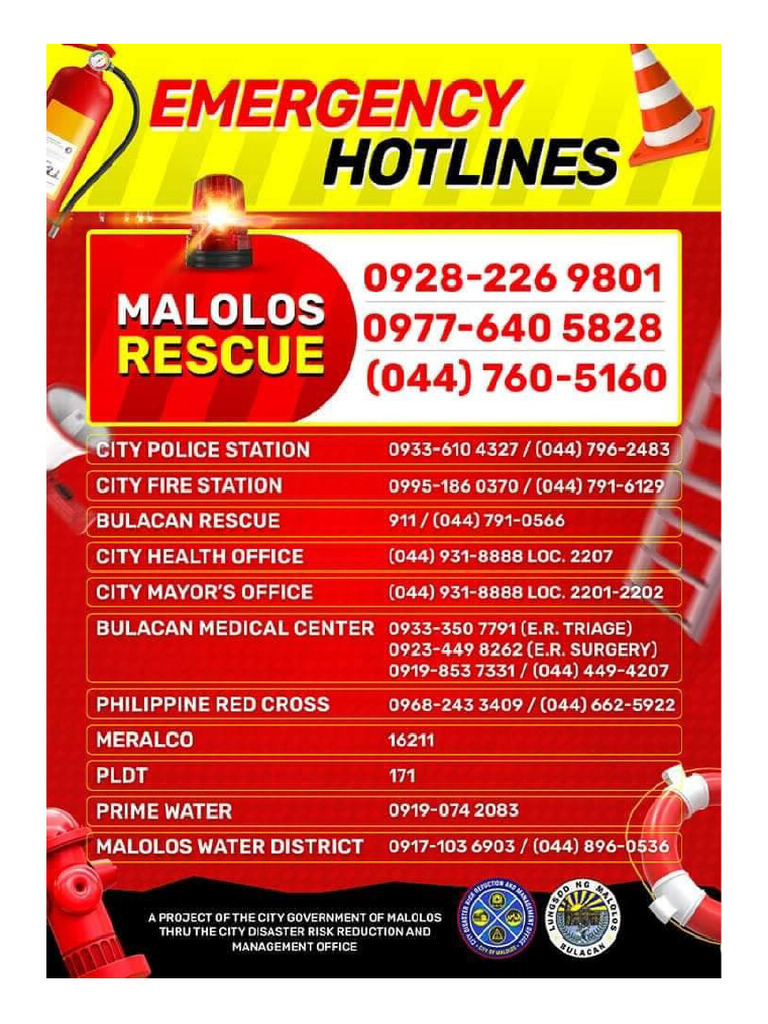 Emergency Hotlines Malolos Rescue | PDF