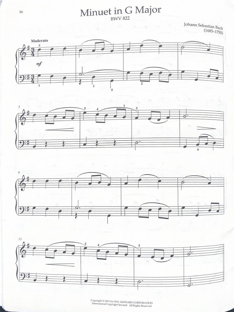Minuet in G Major | PDF