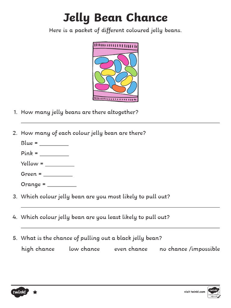 Au n 480 Year 2 Jelly Bean Chance Activity Sheet English Australian Ver ...