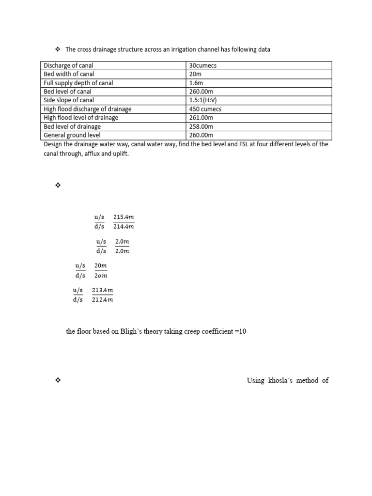 Practice Question Numericals | PDF | Drainage | Irrigation