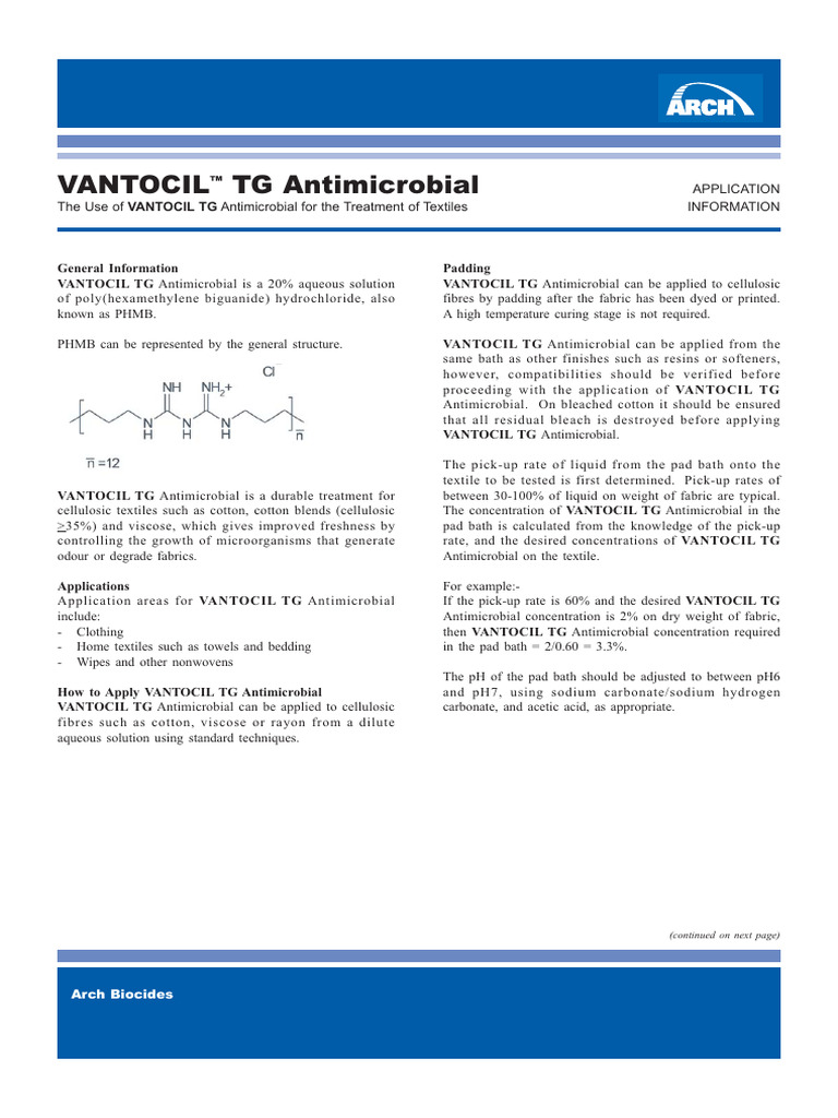 2-00538-R1 Vantocil TG (Textile) | PDF | Textiles | Rayon