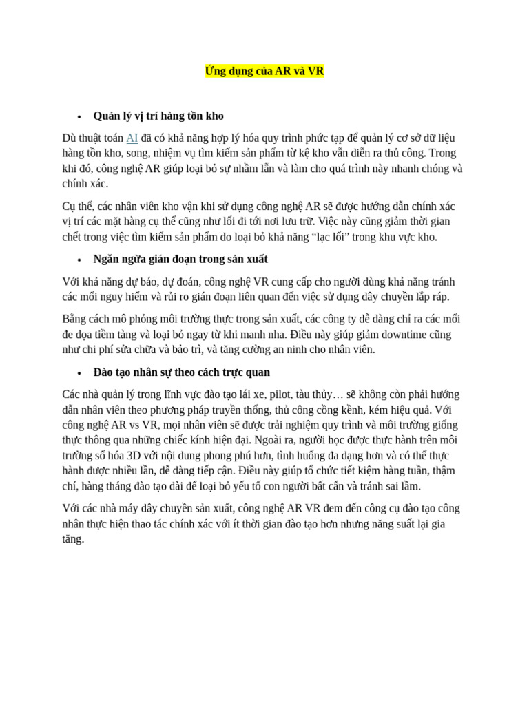 NG D NG C A AR Và VR | PDF