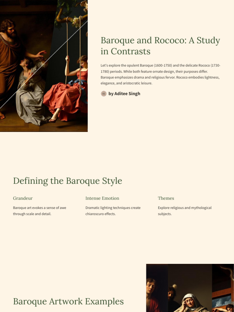 Baroque and Rococo A Study in Contrasts | PDF | Baroque | Plastic Arts