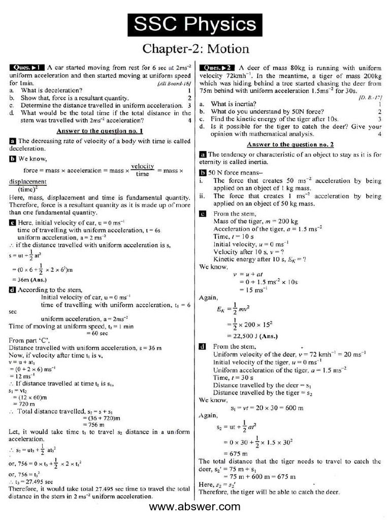 Chapter 2 - Motion | PDF