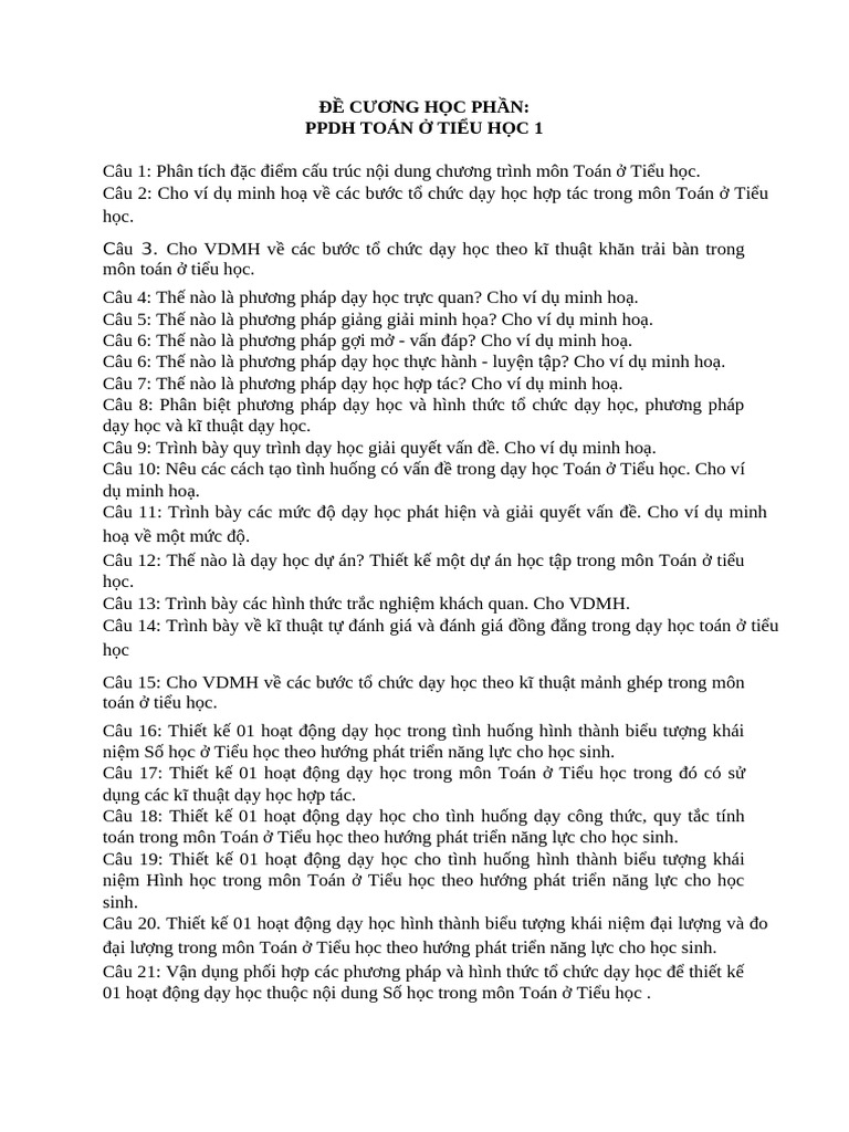 De Cuong PPDH Toan 1. Dai Hoc | PDF