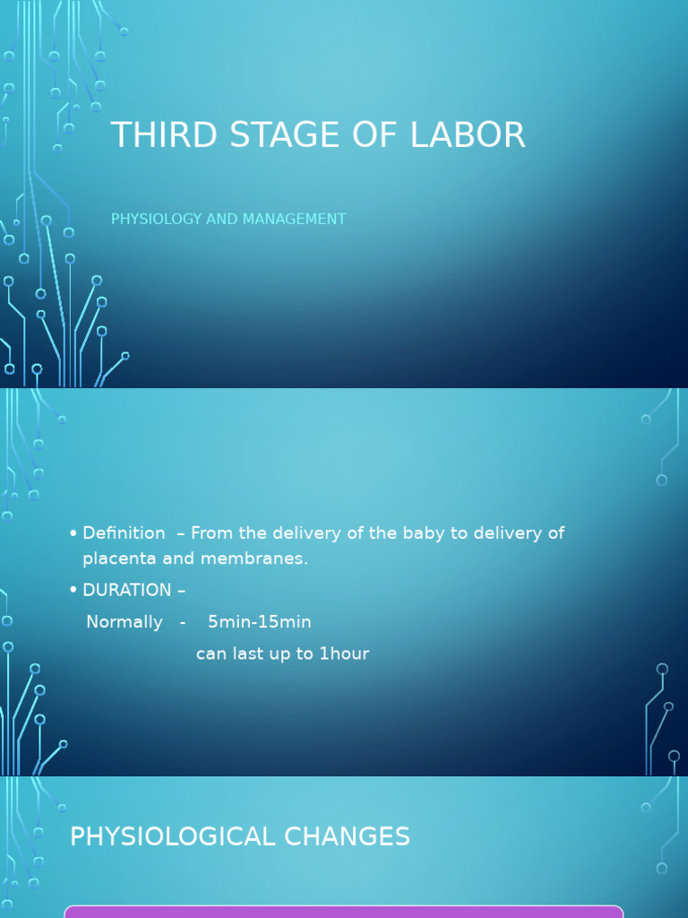 Third Stage of Labor: Physiology & Management | PDF | Childbirth ...