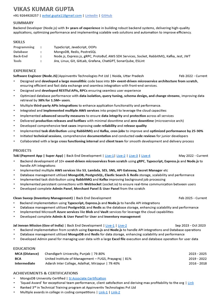 Vikas Kumar Gupta NodeJS 1.0.6 | PDF | Databases | Data Management
